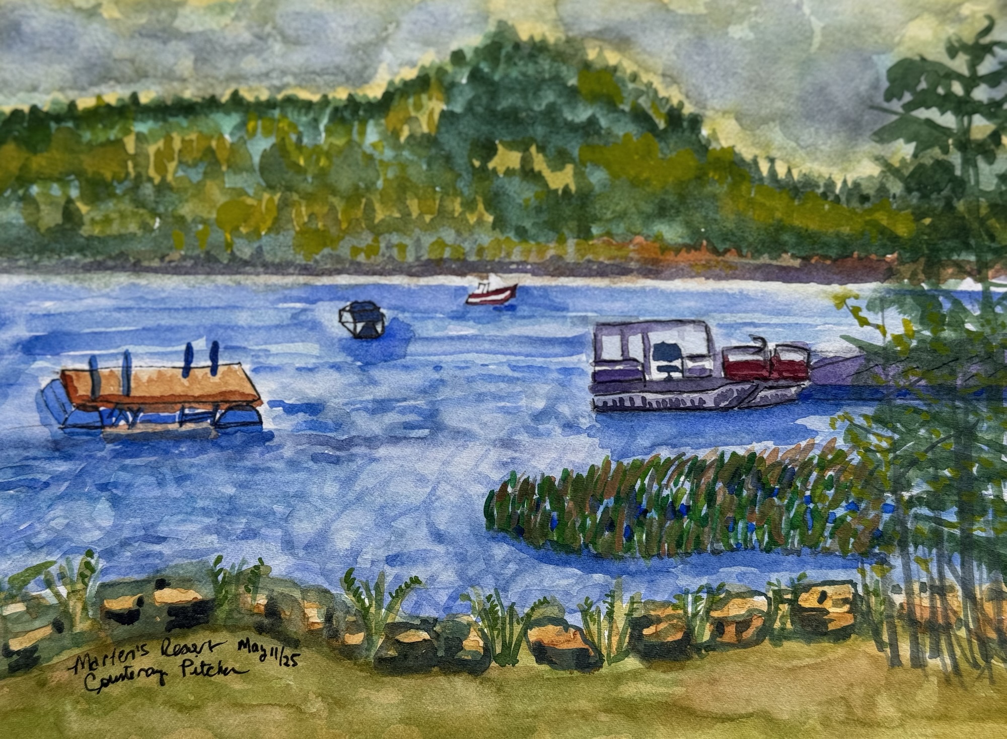 Marten’s Resort on Timothy Lake, BC – RockyMountainWatercolors.com